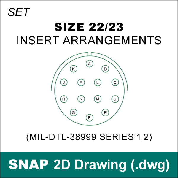 2D Cad Drawings - Amphenol MIL-DTL-38999 Series 1 & 2 | ZukCadStore – ZukCadStore.com